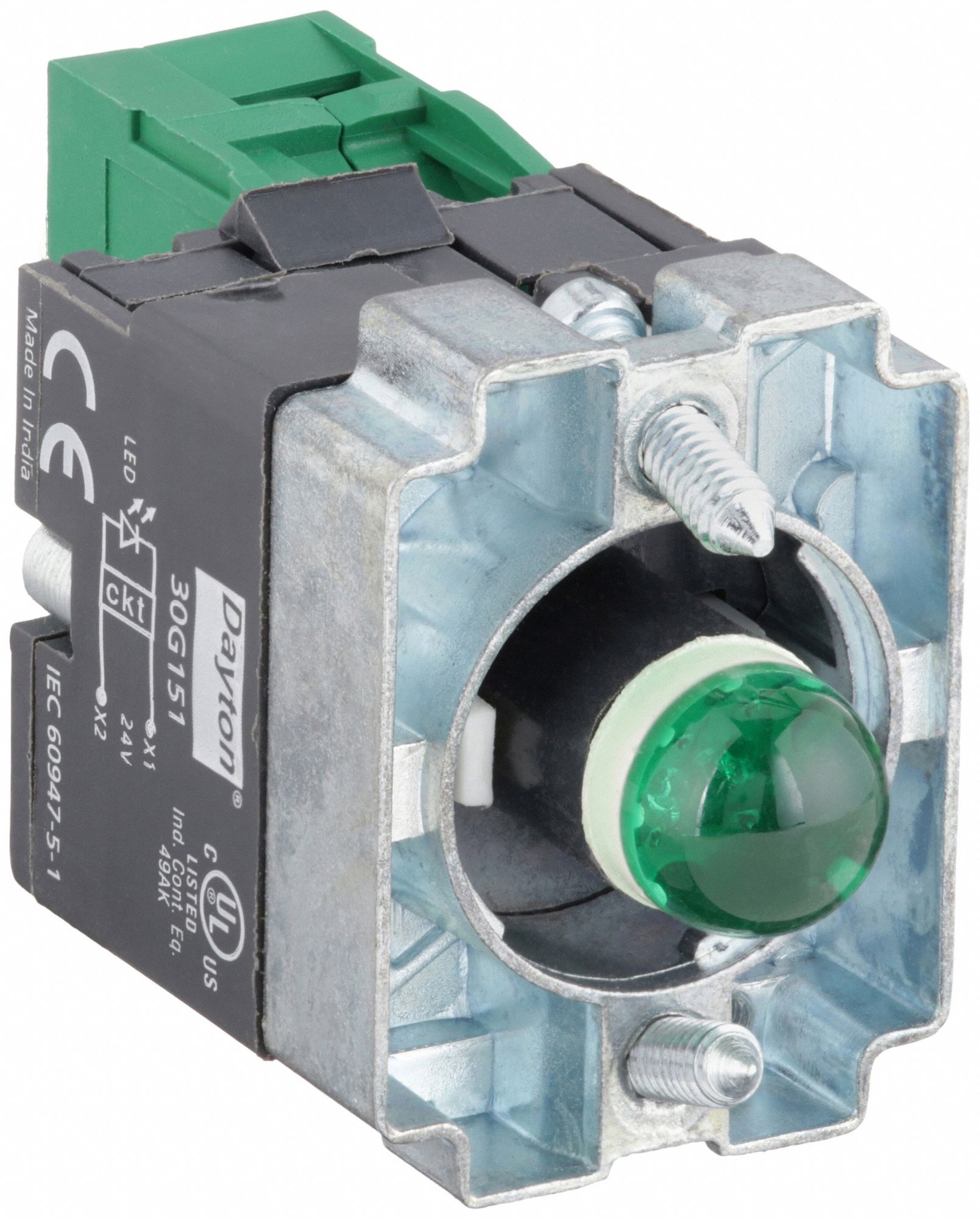 DAYTON, 22 mm Panel Mounting Size, 1NO, Lamp Module and Contact Block ...