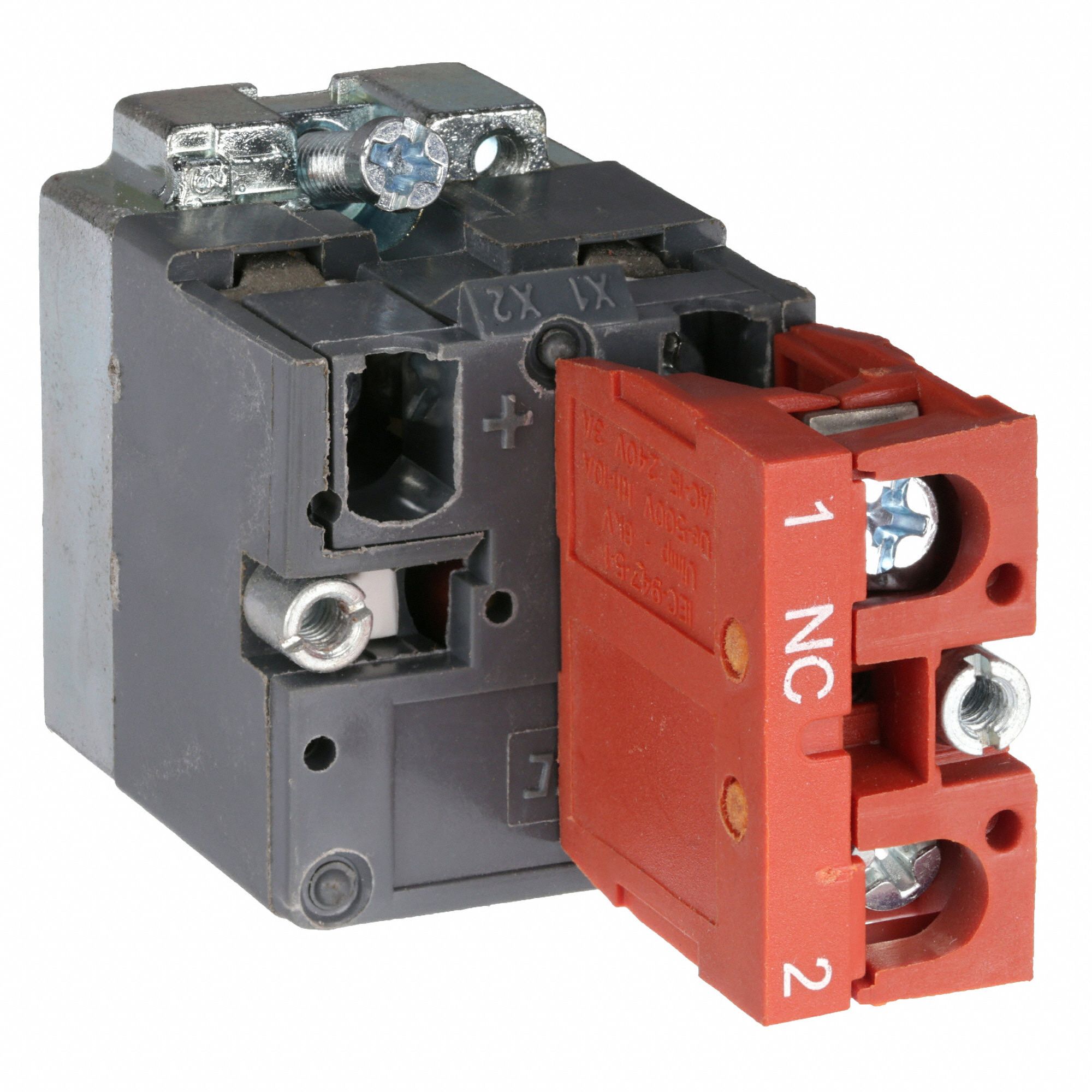 DAYTON Lamp Module and Contact Block: Chrome Operators, White, 1NC ...