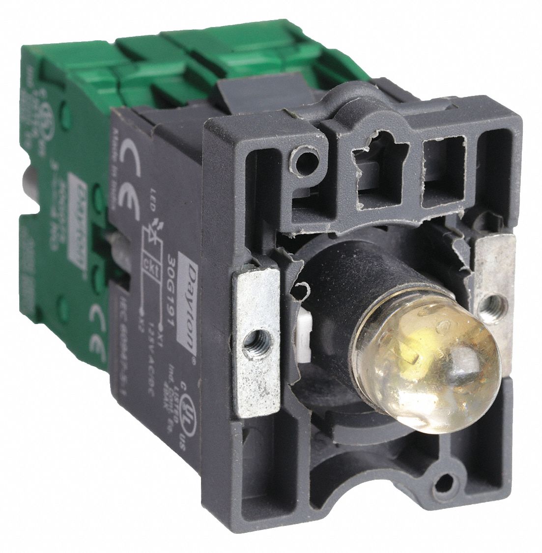 DAYTON, 22 mm Panel Mounting Size, 2NO, Lamp Module and Contact Block ...