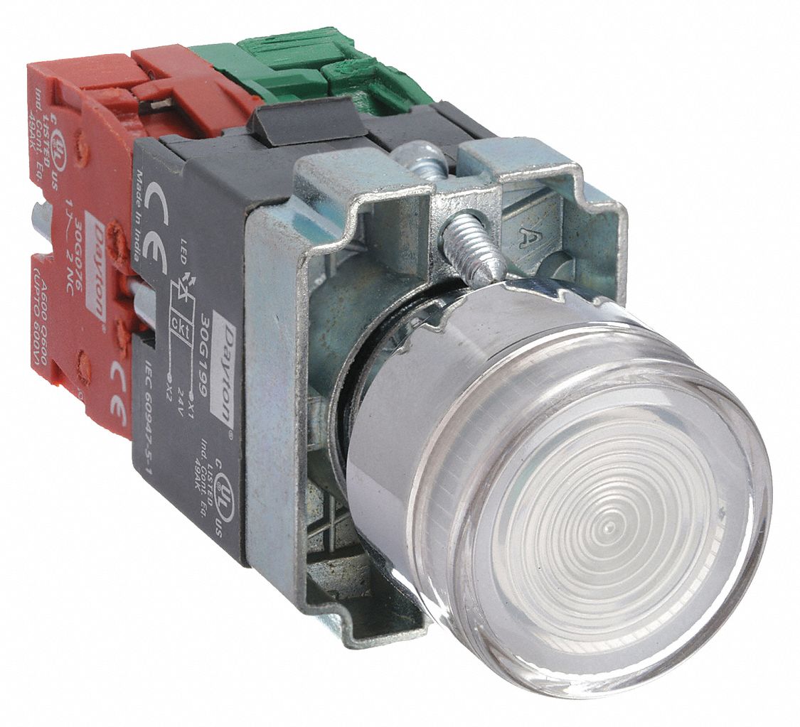 DAYTON, Extended Profile, Metallic, Illuminated Push Button - 30G199 ...