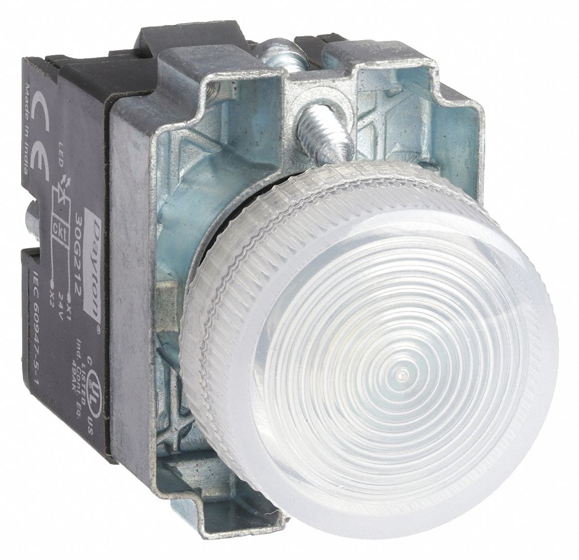DAYTON, White, LED, Pilot Light - 30G212|30G212 - Grainger