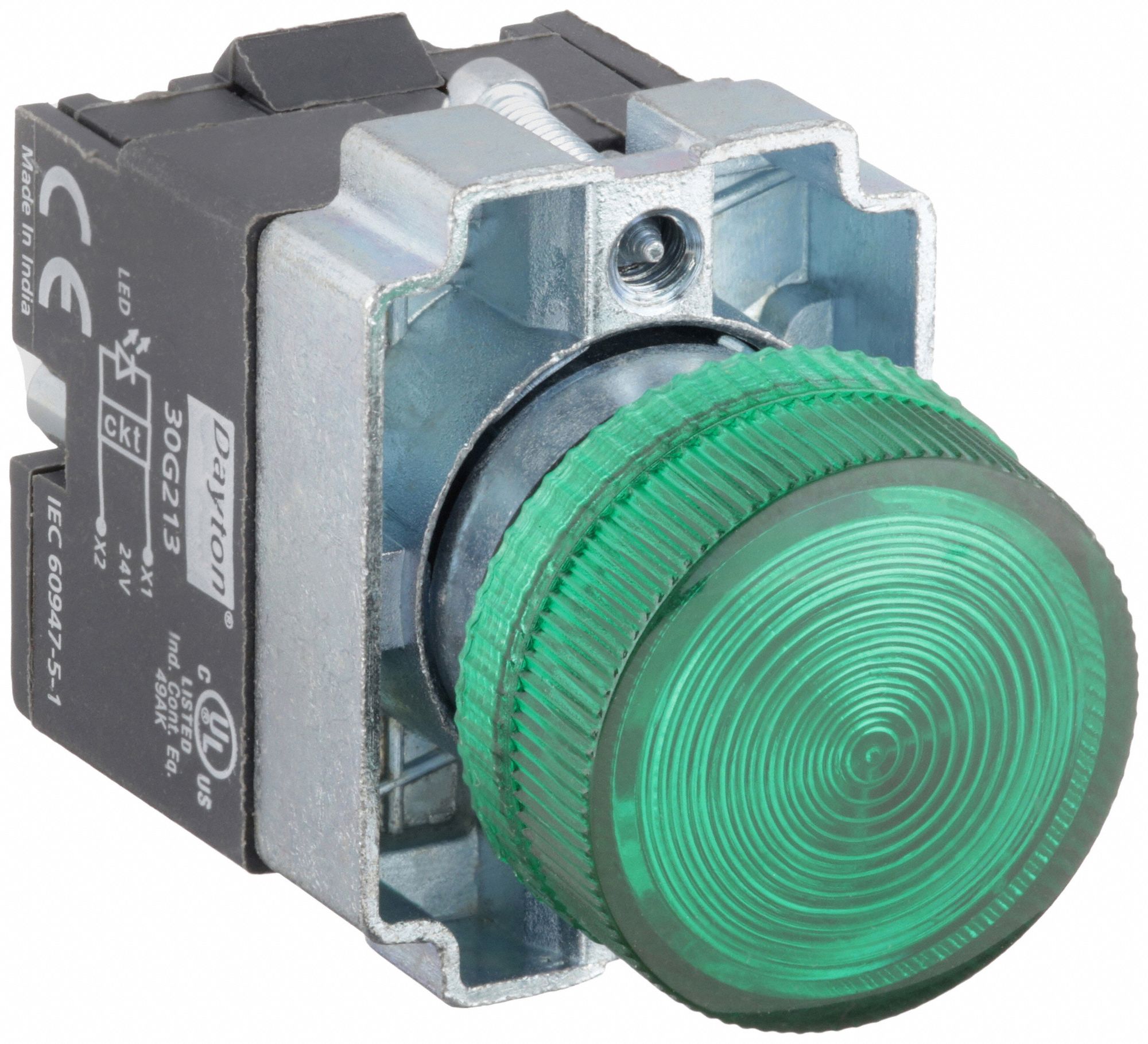 DAYTON, 22 mm Panel Mounting Size, Green, Pilot Light - 30G213|30G213 ...