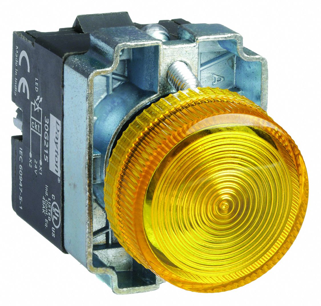 DAYTON, Yellow, LED, Pilot Light - 30G215|30G215 - Grainger