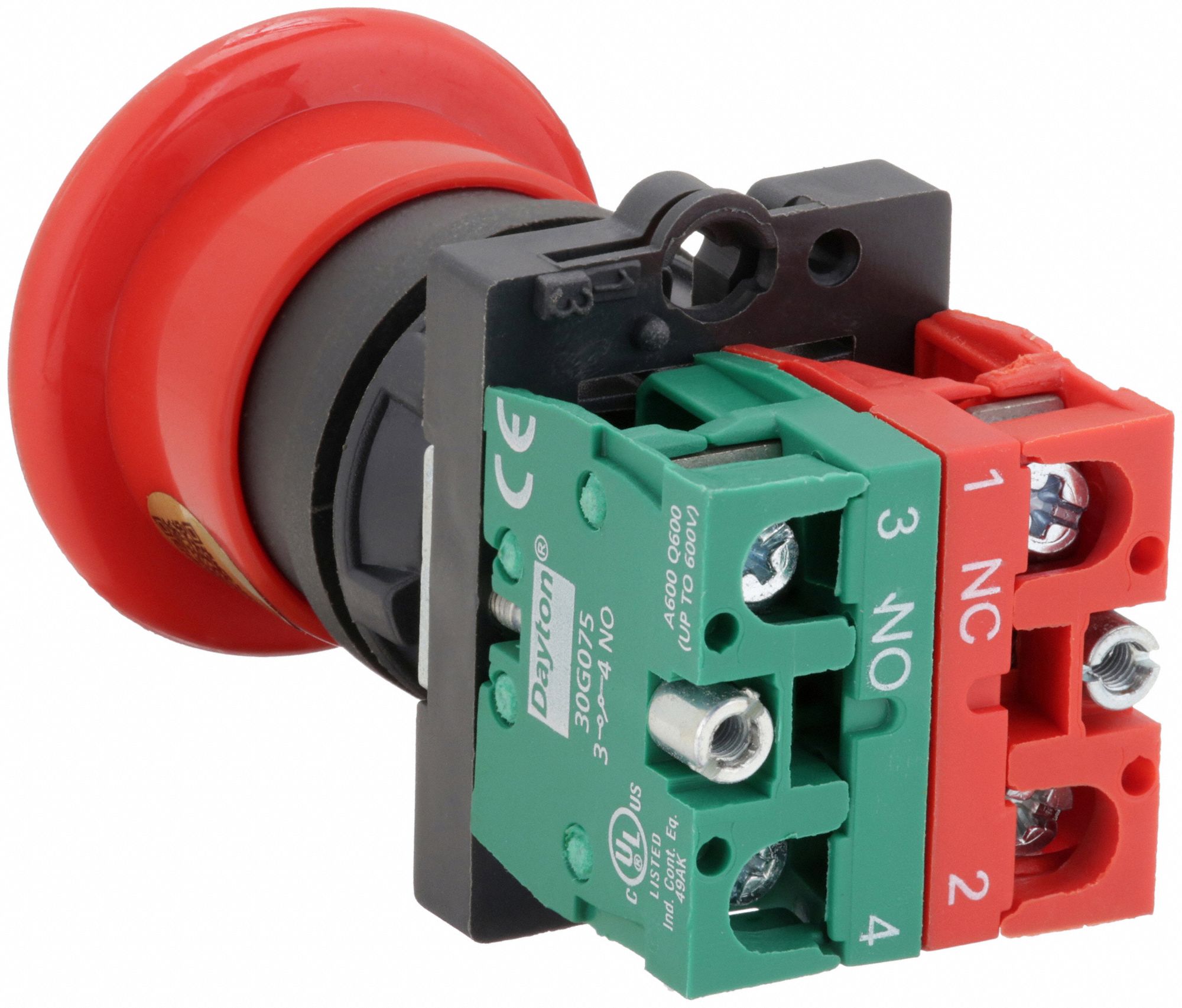 DAYTON Emergency Stop Push Button: 22 mm Size, Push / Pull - Trigger ...