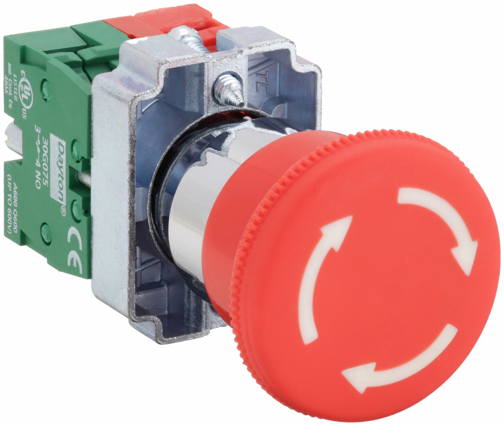 DAYTON, Non-Illuminated, Mushroom Head Profile, Emergency Stop Push ...