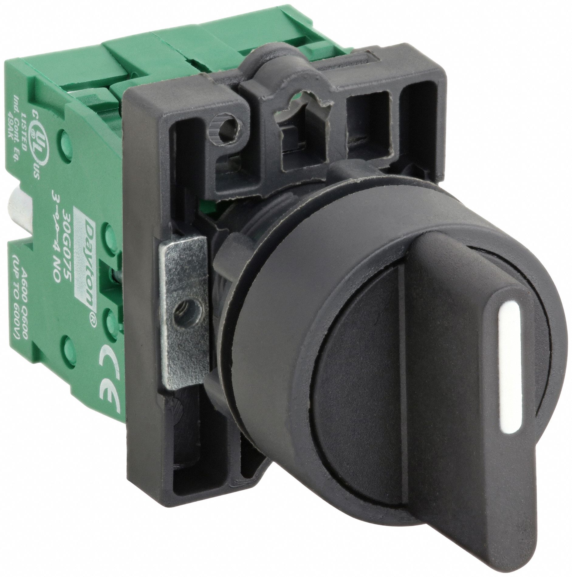 DAYTON, 22 mm Panel Mounting Size, 3 Positions, Selector Switch ...