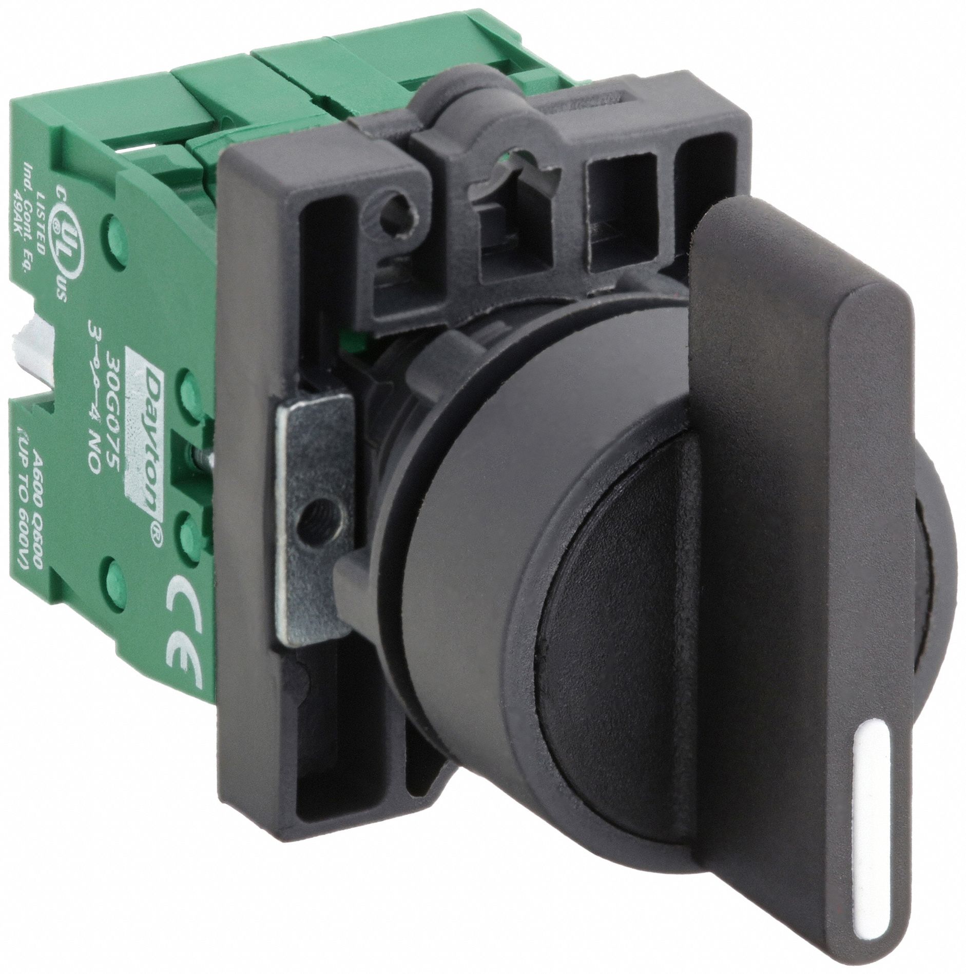 DAYTON, 22 mm Panel Mounting Size, 3 Positions, Selector Switch ...