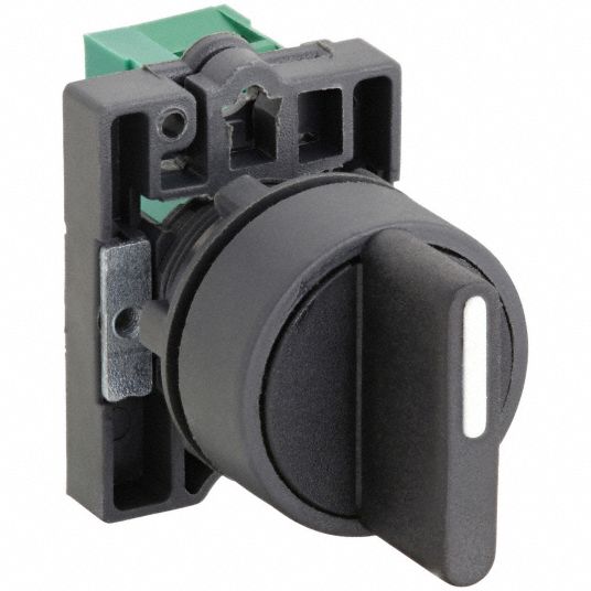 DAYTON, 22 mm Panel Mounting Size, 2 Positions, Selector Switch ...