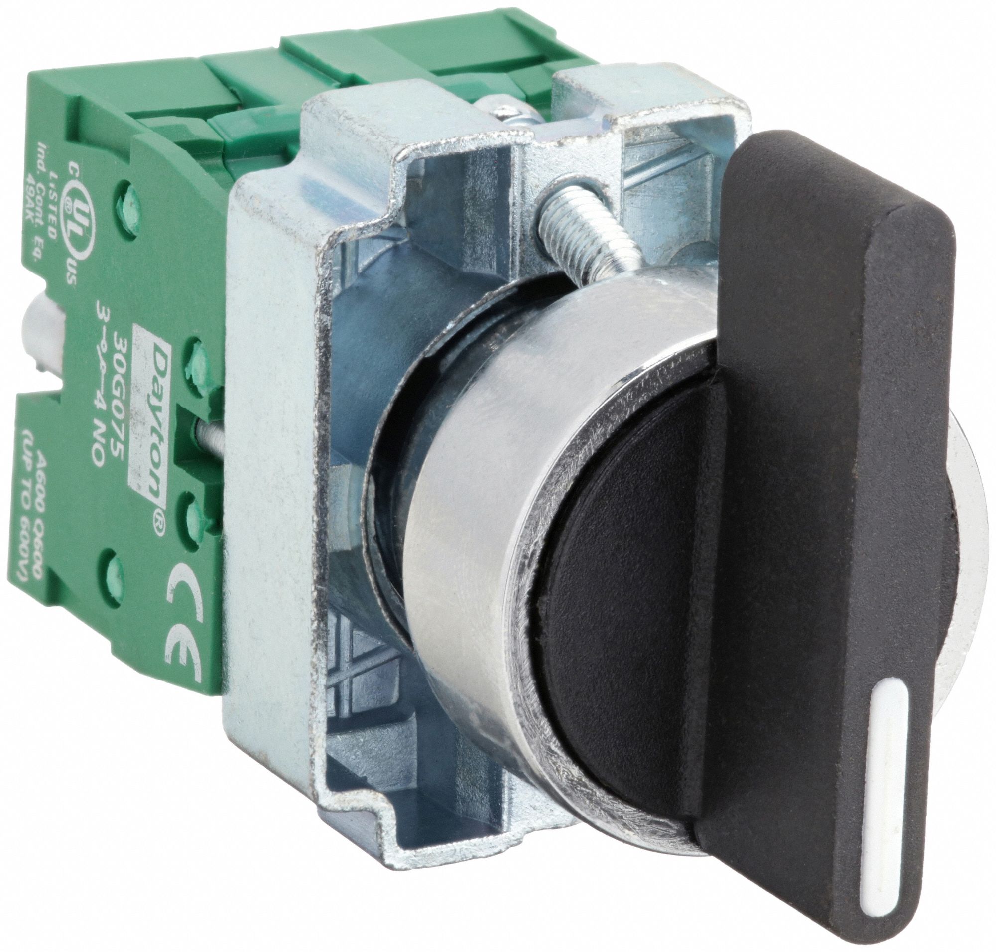 DAYTON, 22 mm Panel Mounting Size, 3 Positions, Selector Switch ...