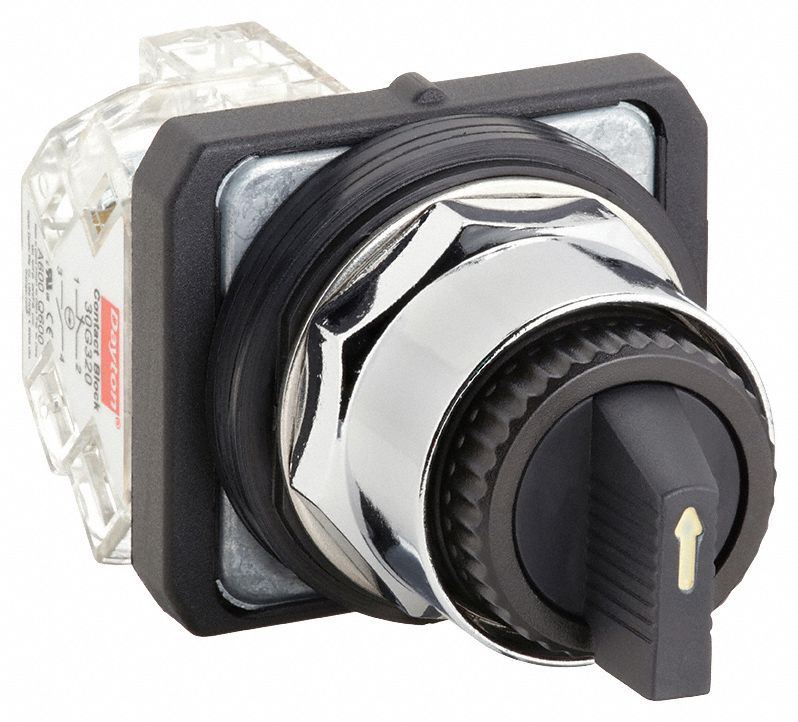 DAYTON, 30 mm Panel Mounting Size, 3 Positions, Selector Switch ...