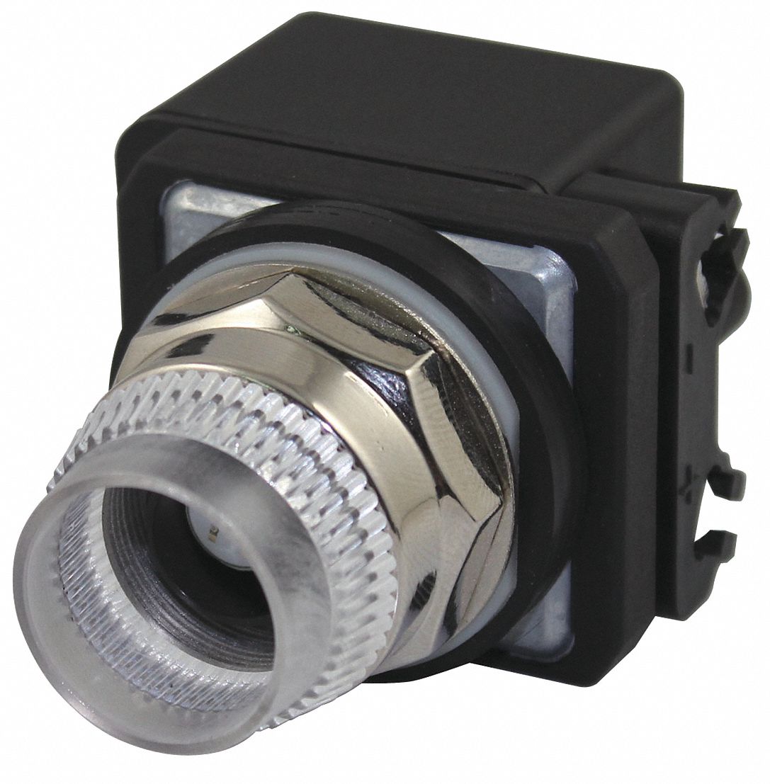 DAYTON Illuminated Push Button Operator: 30 mm Size, Full Volt ...