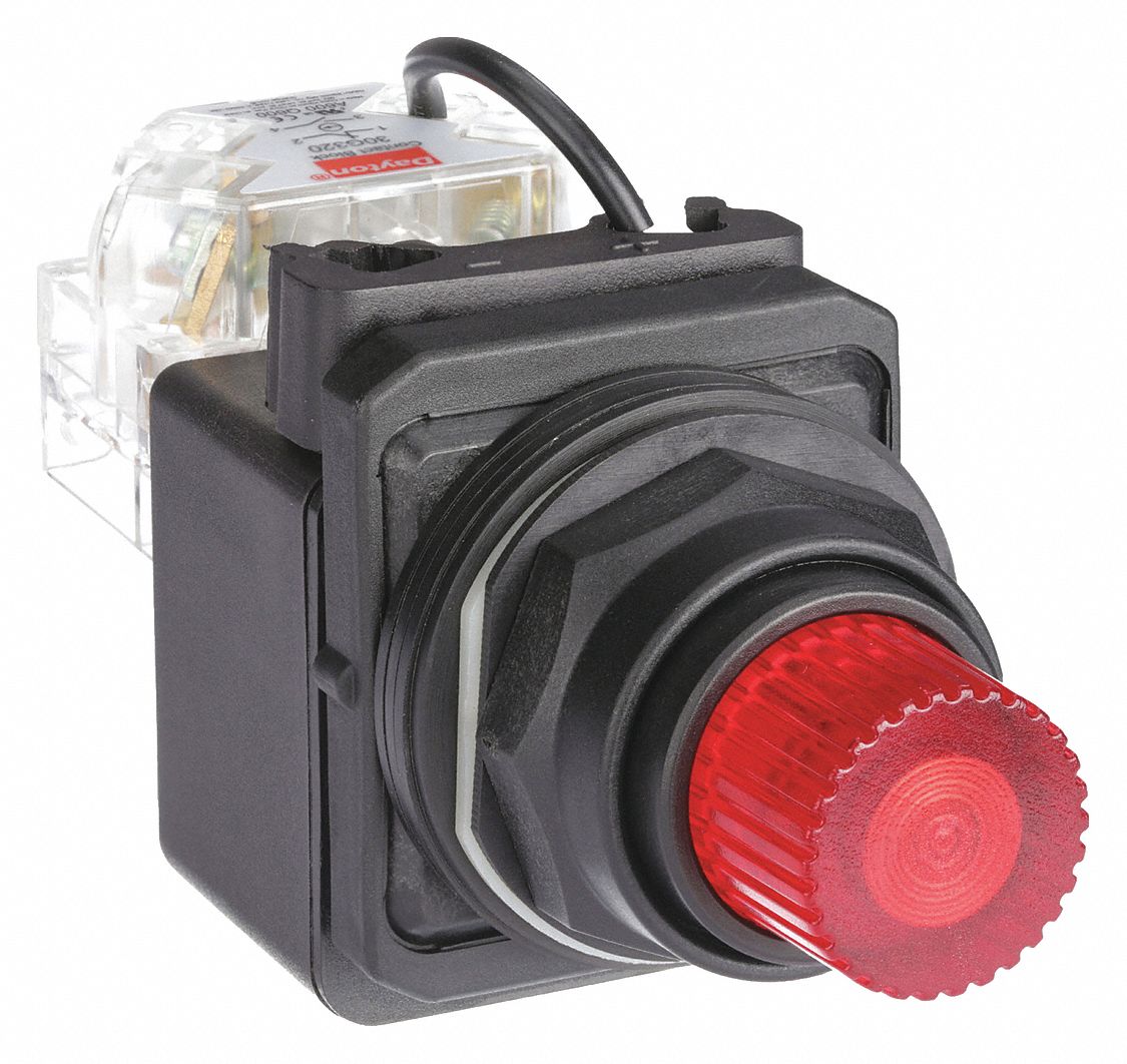 DAYTON, 30 mm Panel Mounting Size, Red, Pilot Light - 30G426|30G426 ...