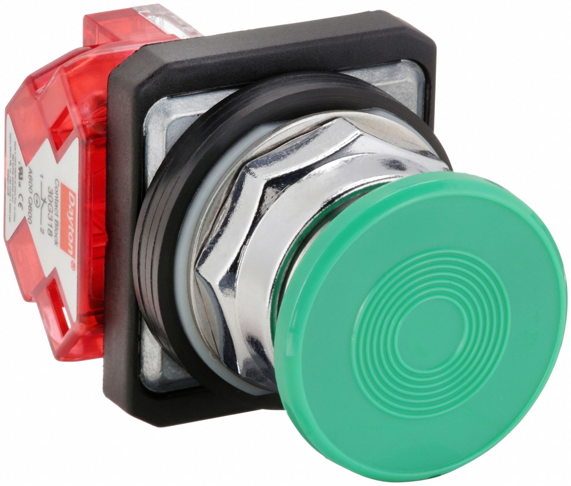 DAYTON, Non-Illuminated, Mushroom Head Profile, Mushroom Head Push Button - 30G459|30G459 - Grainger