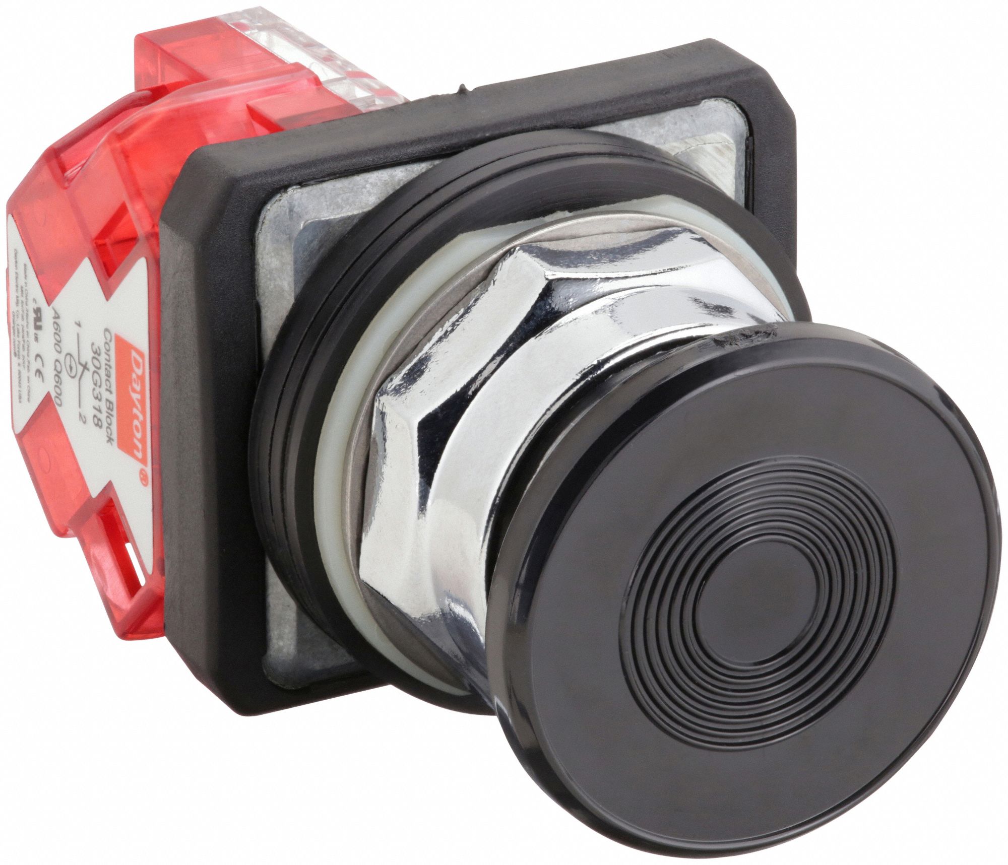 DAYTON, Non-Illuminated, Mushroom Head Profile, Mushroom Head Push Button - 30G460|30G460 - Grainger