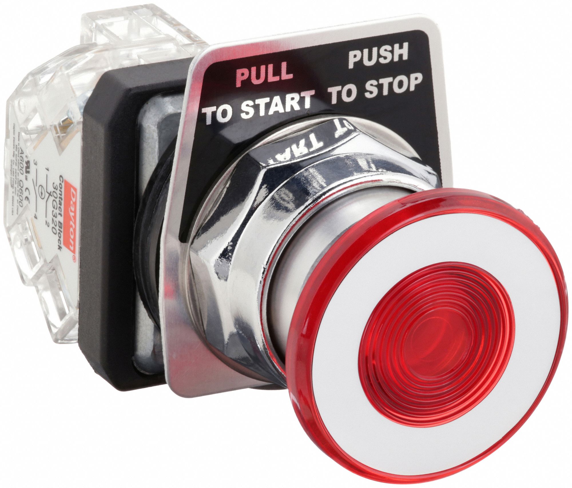 DAYTON, Non-Illuminated, Mushroom Head Profile, Mushroom Head Push Button - 30G464|30G464 - Grainger