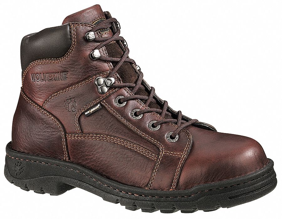 6 in Work Boot, 9, EW, Men's, Brown, Steel Toe Type, 1 PR - Grainger