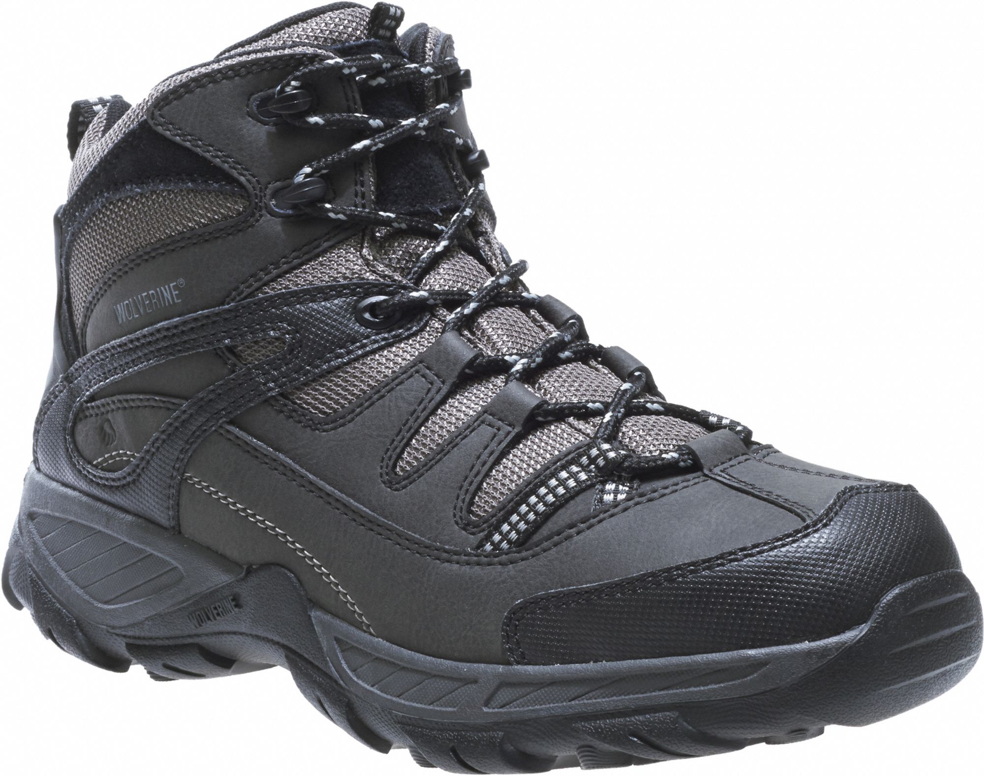 WOLVERINE Hiker Boot, 12, EW, Men's, Black/Gray, Steel Toe Type, 1 PR ...