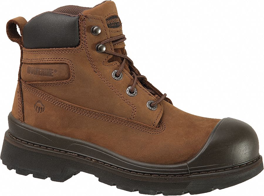 6 in Work Boot, 12, EW, Men's, Brown, Steel Toe Type, 1 PR - Grainger