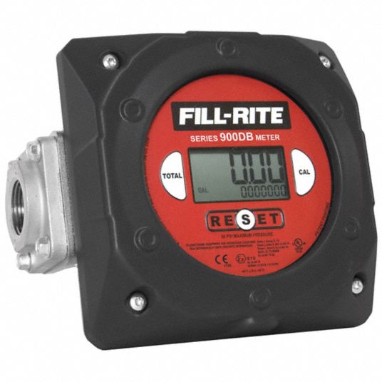 FILL-RITE, Digital Display Meter, Aluminum, Mechanical Flowmeter ...