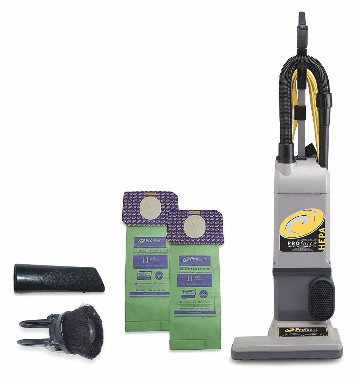 PROTEAM, 15 in Cleaning Path Wd, 96 cfm Air Flow, Upright Vacuum ...