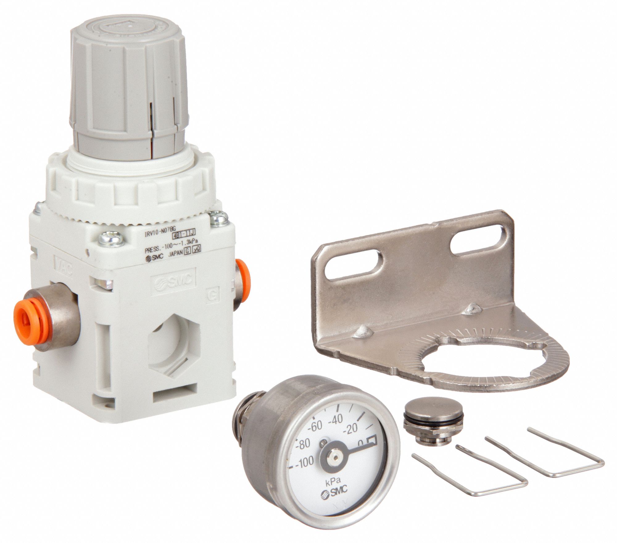 SMC Vacuum Regulator: 1/4 in Vacuum Inlet Size, Push to Connect, 140 ...