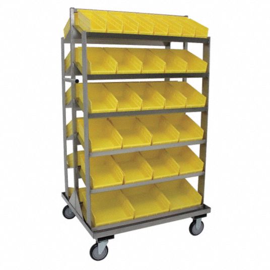 JAMCO, 36 in x 30 in x 66 in, 58 Bins, Mobile Pick Rack - 30KE54 ...