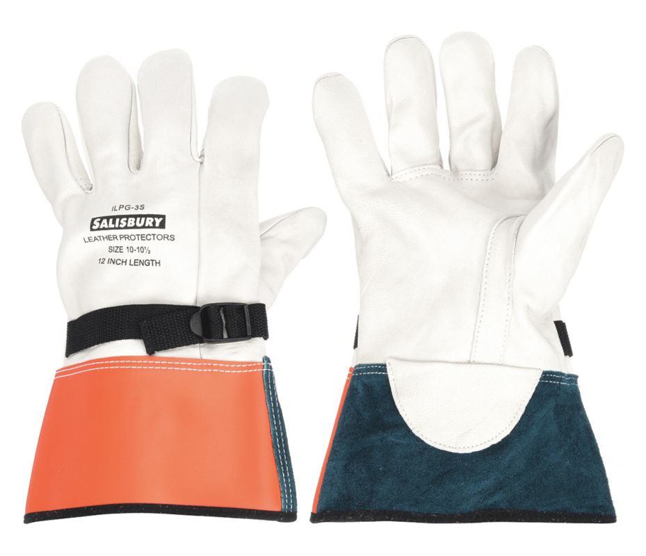 SALISBURY Protector para Guantes Aislantes,Blanco/Naranja,Cuero de ...