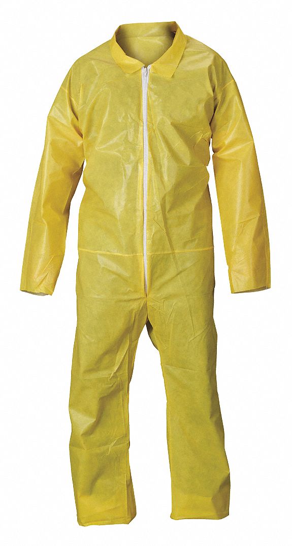 CONDOR, Yellow, Serged Seam, Coveralls - 30LV31|30LV31 - Grainger