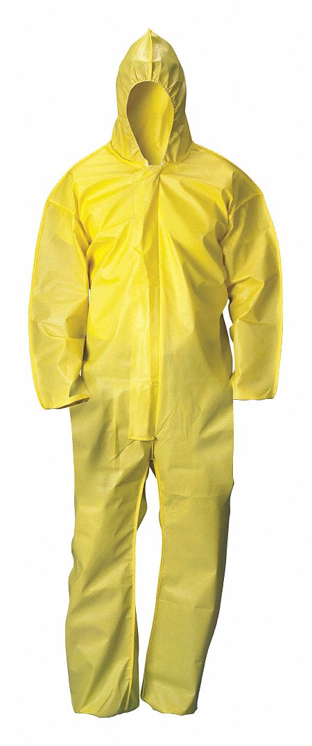 CONDOR, Open Ankle, Yellow, Hooded Coveralls - 30LV50|30LV50 - Grainger