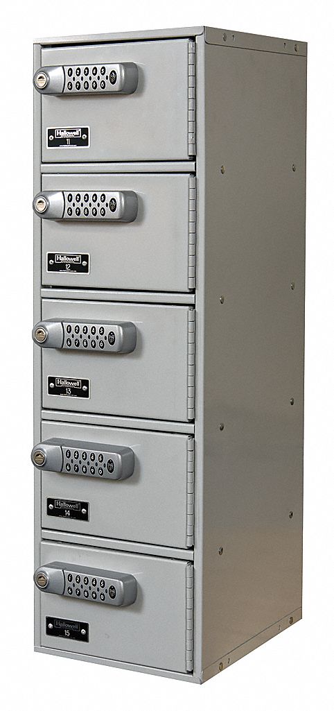 HALLOWELL, 9 in x 12 in x 30 1/2 in, 5 Tiers, Cell Phone Locker ...