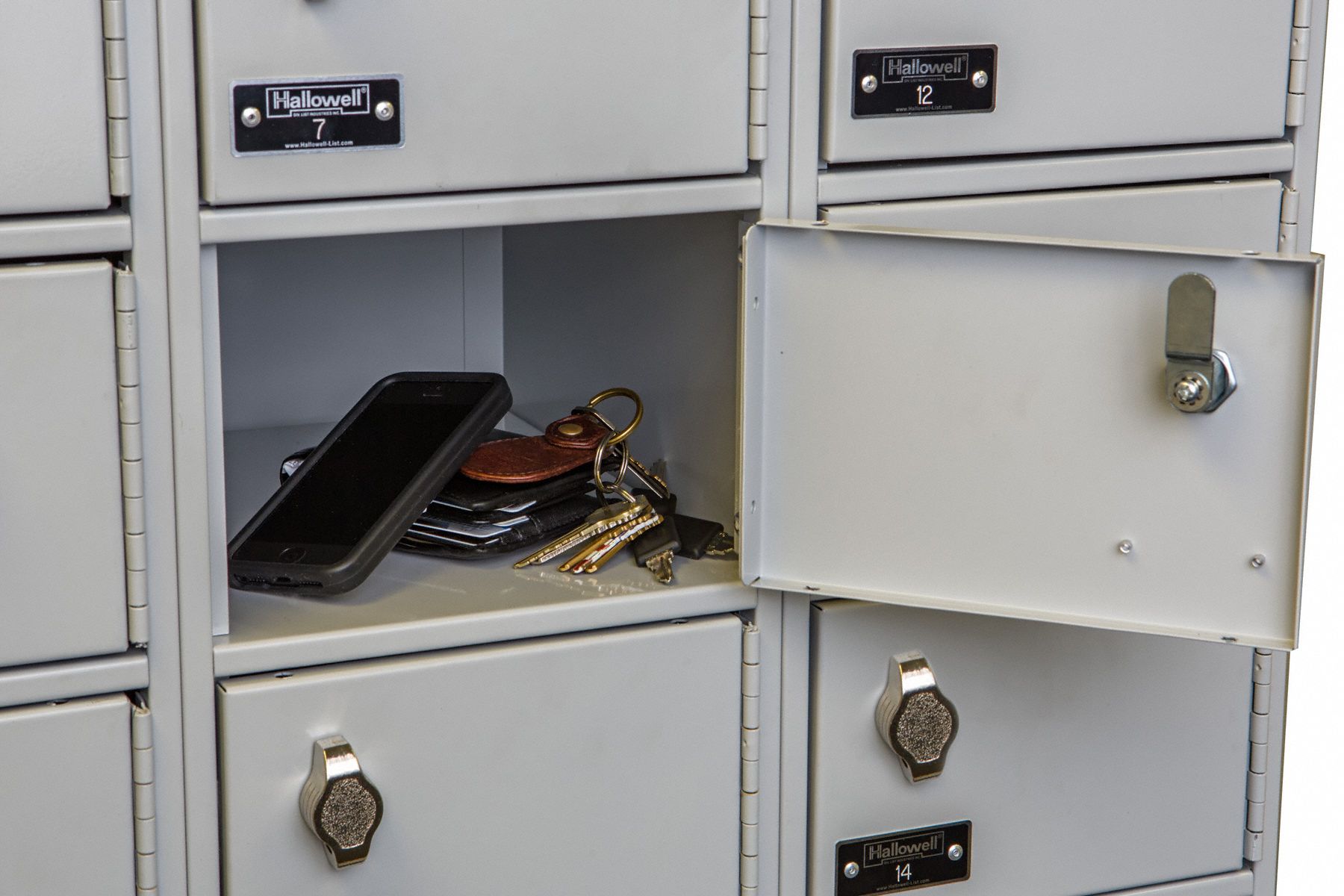 HALLOWELL Cell Phone Locker: 27 in x 12 in x 30 1/2 in, 5 Tiers, 3 ...