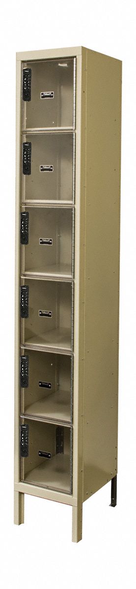 HALLOWELL Box Locker: 12 in x 18 in x 78 in, 6 Tiers, 1 Units Wide ...