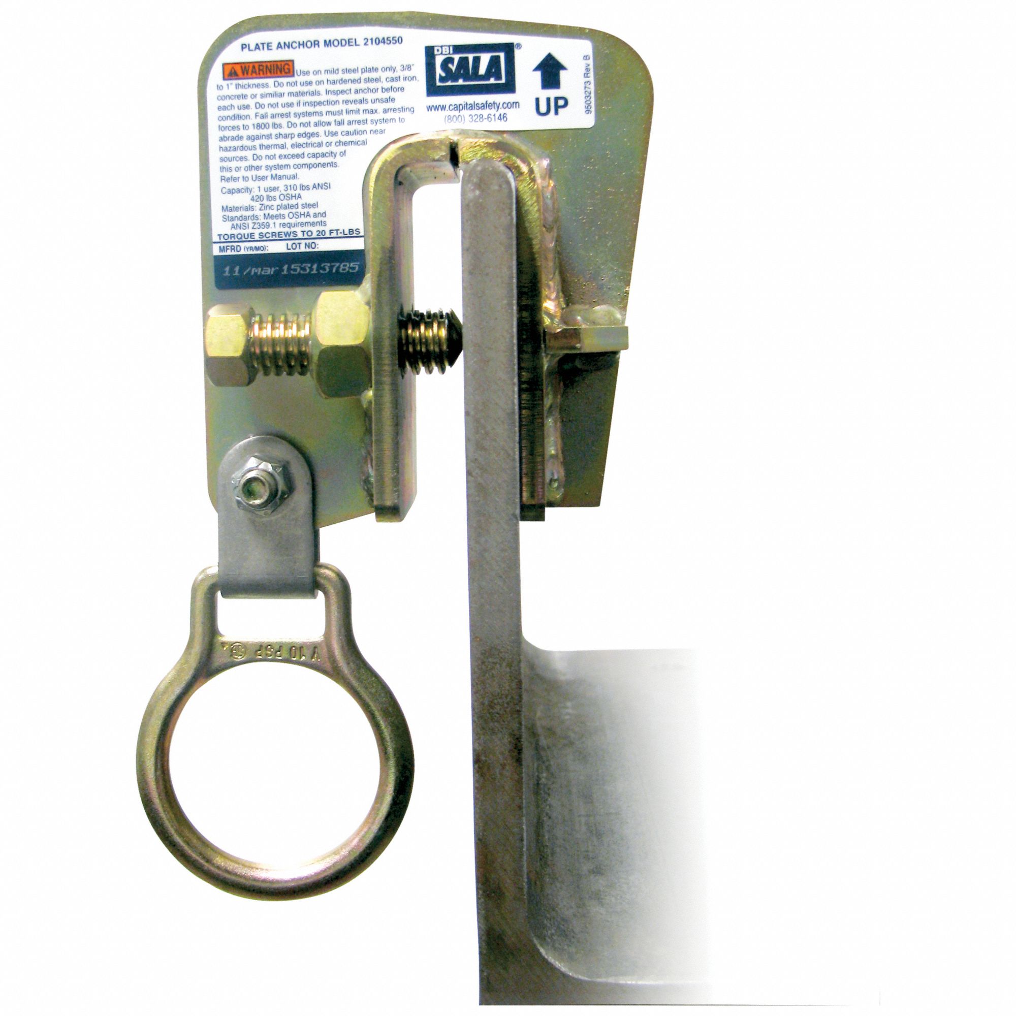 3M DBI-SALA, Fixed D-Ring, Fixed Beam Clamp, Flange Anchor - 30M742 ...