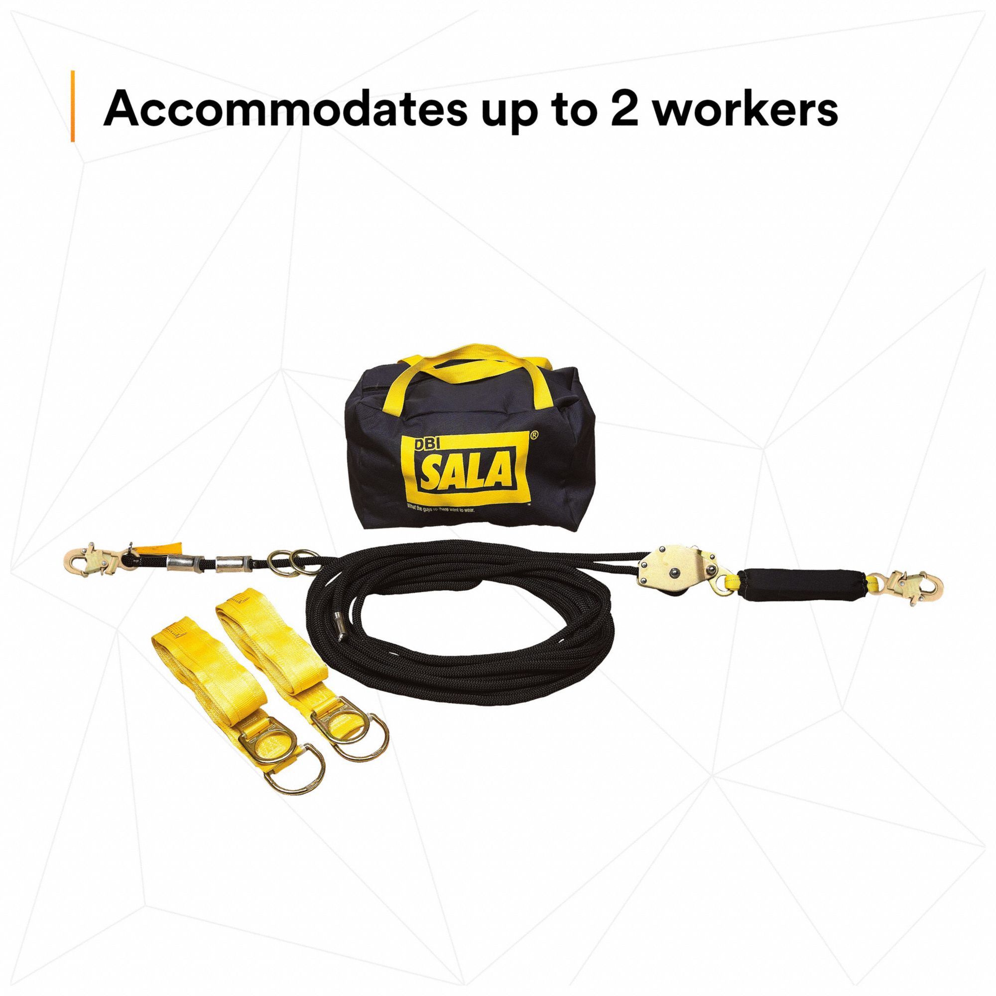 3M DBI-SALA Horizontal Lifeline System: 100 ft Lifeline Lg, Reusable ...