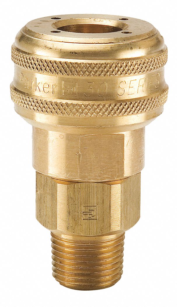 PARKER Quick Connect Hose Coupling, Industrial, Brass, Socket - 30N208 ...