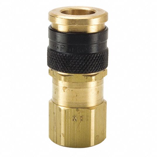 PARKER Quick Connect Hose Coupling, Industrial, Brass, Socket - 30N240 ...