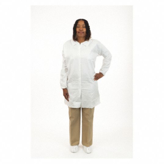 Disposable Lab Coat, 4XL, White, PK 50 - Grainger