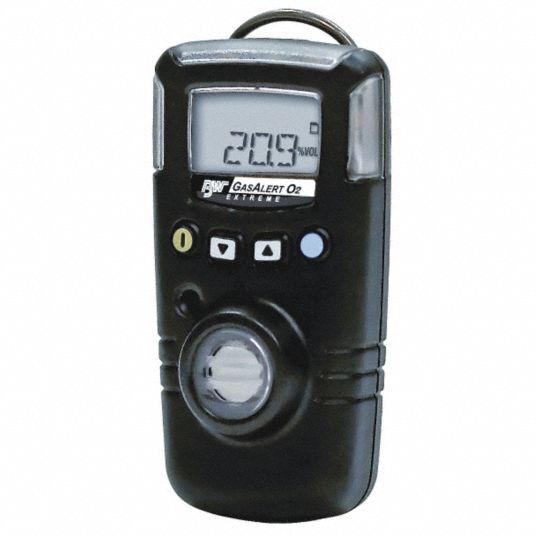 Single Gas Detector, 0 to 99.9 ppm Sensor Range, Audible (95dB), Visual ...