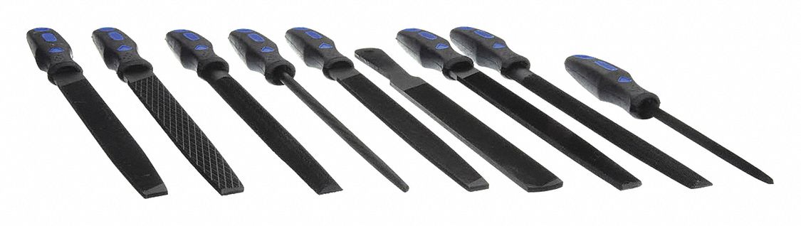 Includes Handle, 9 Pieces, File Set - 30PA49|30PA49 - Grainger