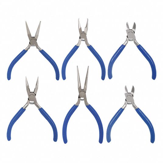 WESTWARD Plier Set: 6 Pliers, Spring Return - 30PC07|30PC07 - Grainger