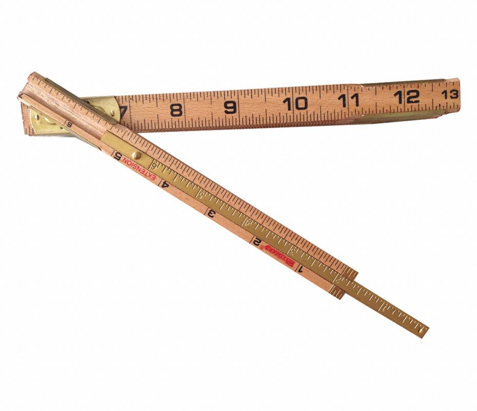 WESTWARD Regla Plegable, Construcción Madera con Extensible de Latón ...