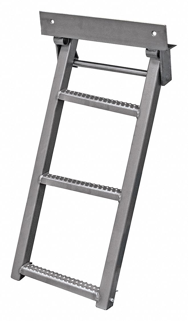 BUYERS PRODUCTS, 14 1/4 in Step Wd, 2 1/4 in Step Dp, Retractable Truck ...