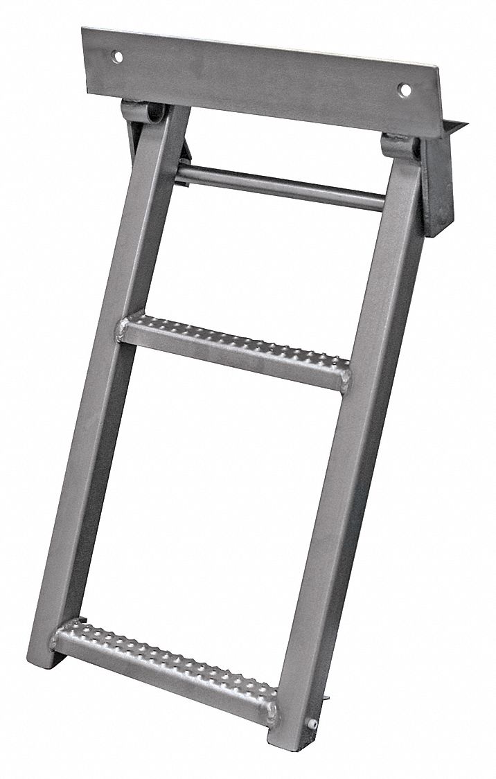 BUYERS PRODUCTS, 14 1/4 in Step Wd, 2 1/4 in Step Dp, Retractable Truck ...