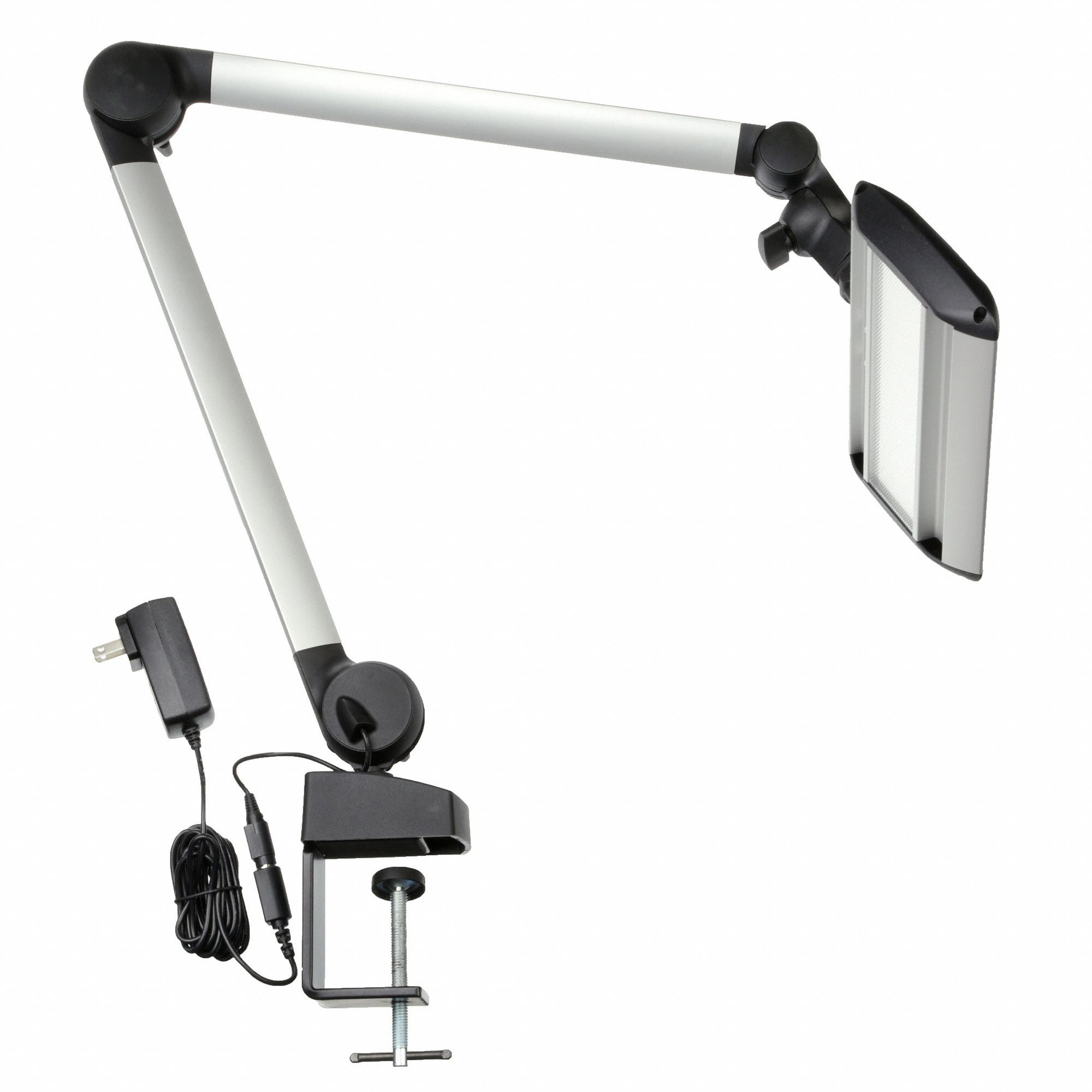 WALDMANN Articulating Arm Task Light: 15 W Watts, Lamp Included, 40 in ...
