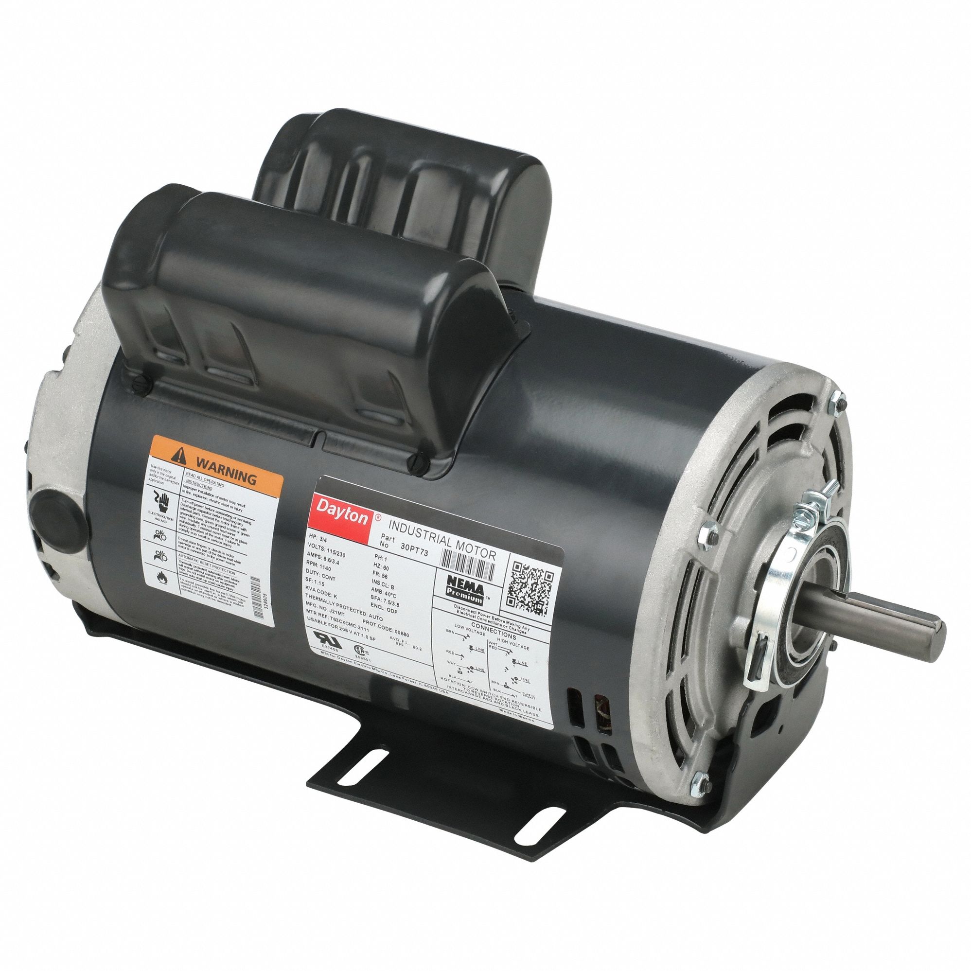 DAYTON, Single Phase, 3/4 hp, General Purpose Motor - 30PT73|30PT73 ...