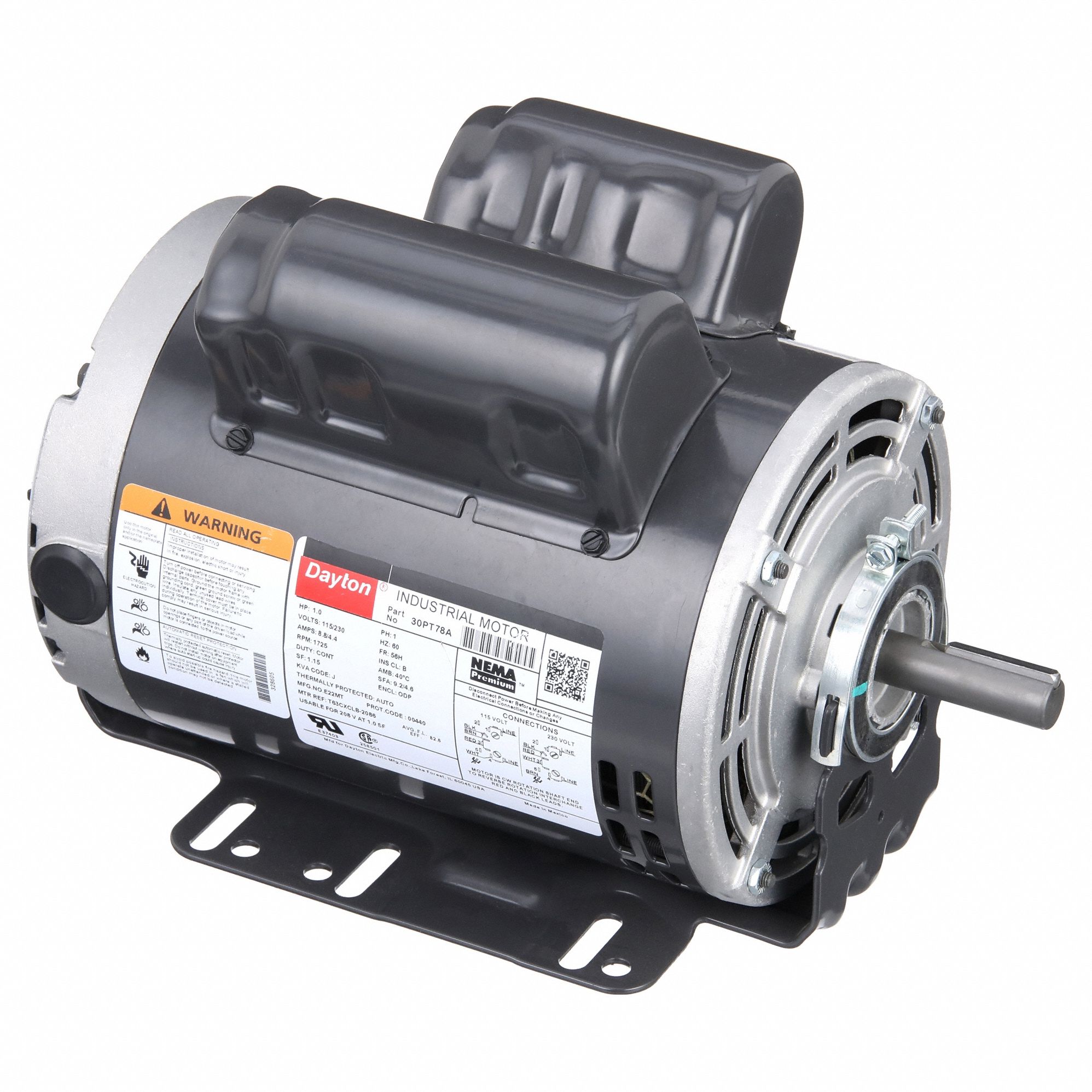 DAYTON, Single Phase, 1 hp, General Purpose Motor - 30PT78|30PT78 ...