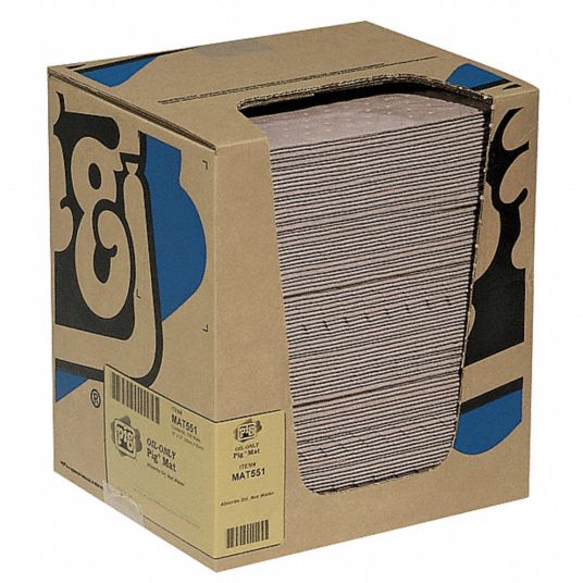 PIG, 13 in x 10 in Pad Size (L x W), Polypropylene, Absorbent Mat Pad ...