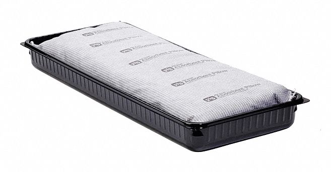 PIG, 2 in Ht, 20 in x 8 in, Absorbent Drip Pan with Sorbent Pillow ...