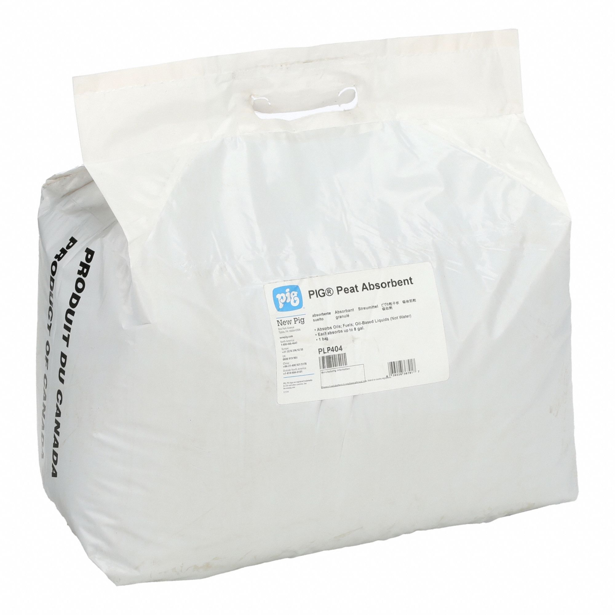 PIG, Industrial Peat Moss, 8 gal Volume Absorbed per Pkg., Granular ...