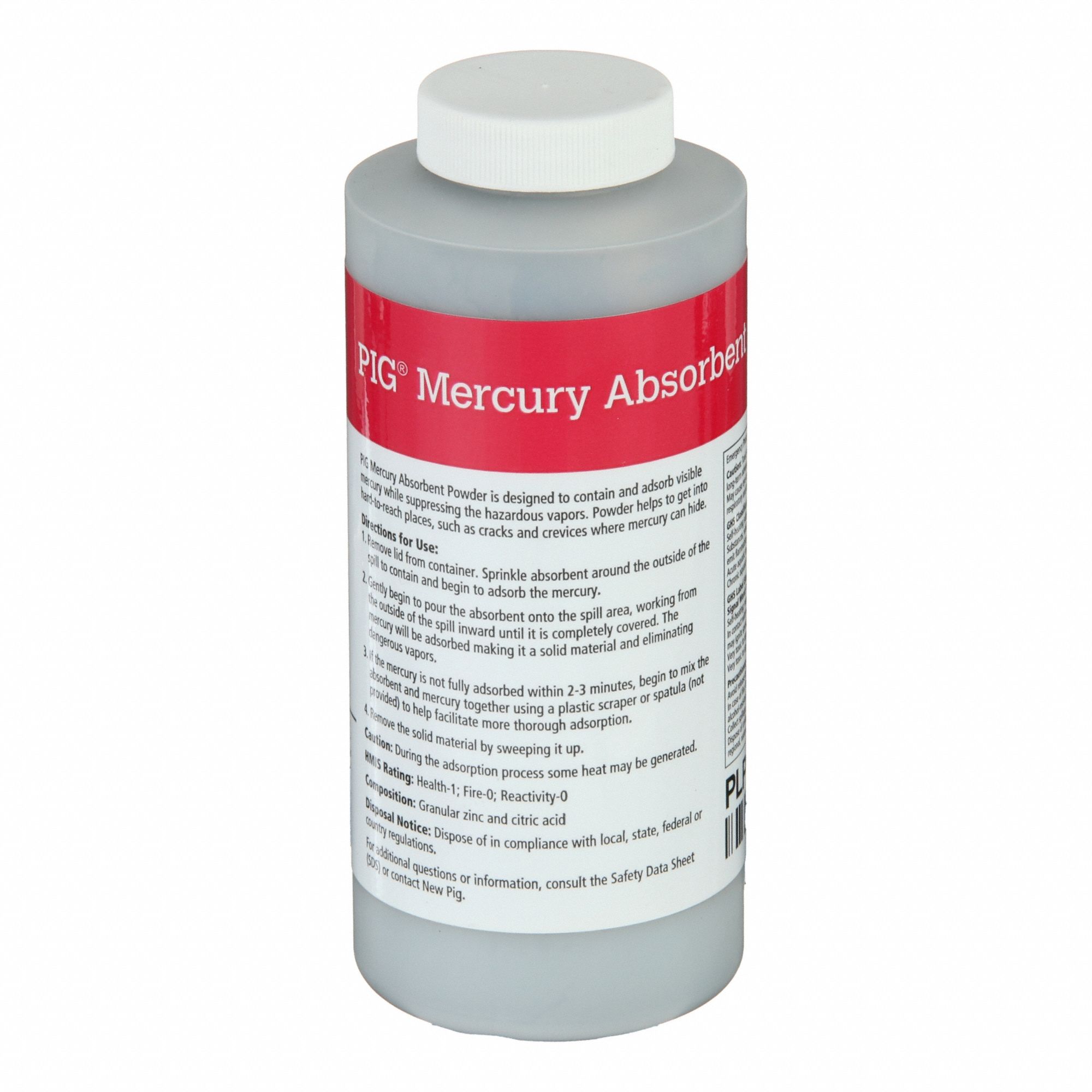 PIG, 1,043 mL Max Mercury Absorbency, Shaker Bottle, Absorbent Powder ...
